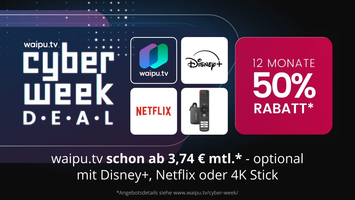 waipu.tv startet in die Cyberweek 2024 mit dem „Deal des Jahres“